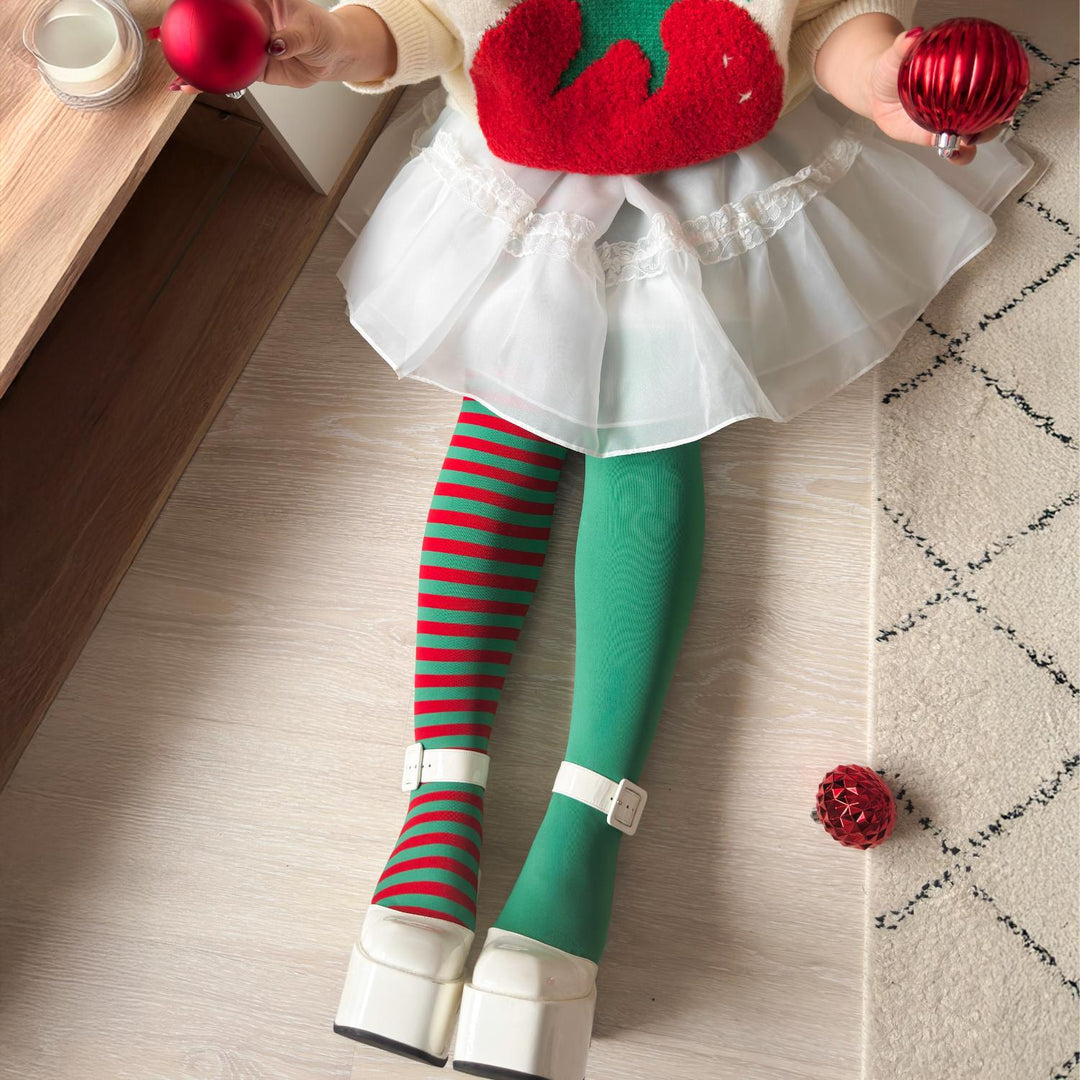 Duo Elf Mismatched Christmas Tights | Snag – Snag Australia