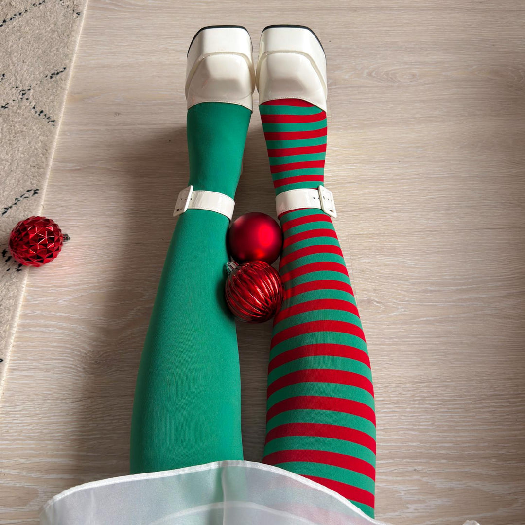 Duo Elf Mismatched Christmas Tights | Snag – Snag Australia