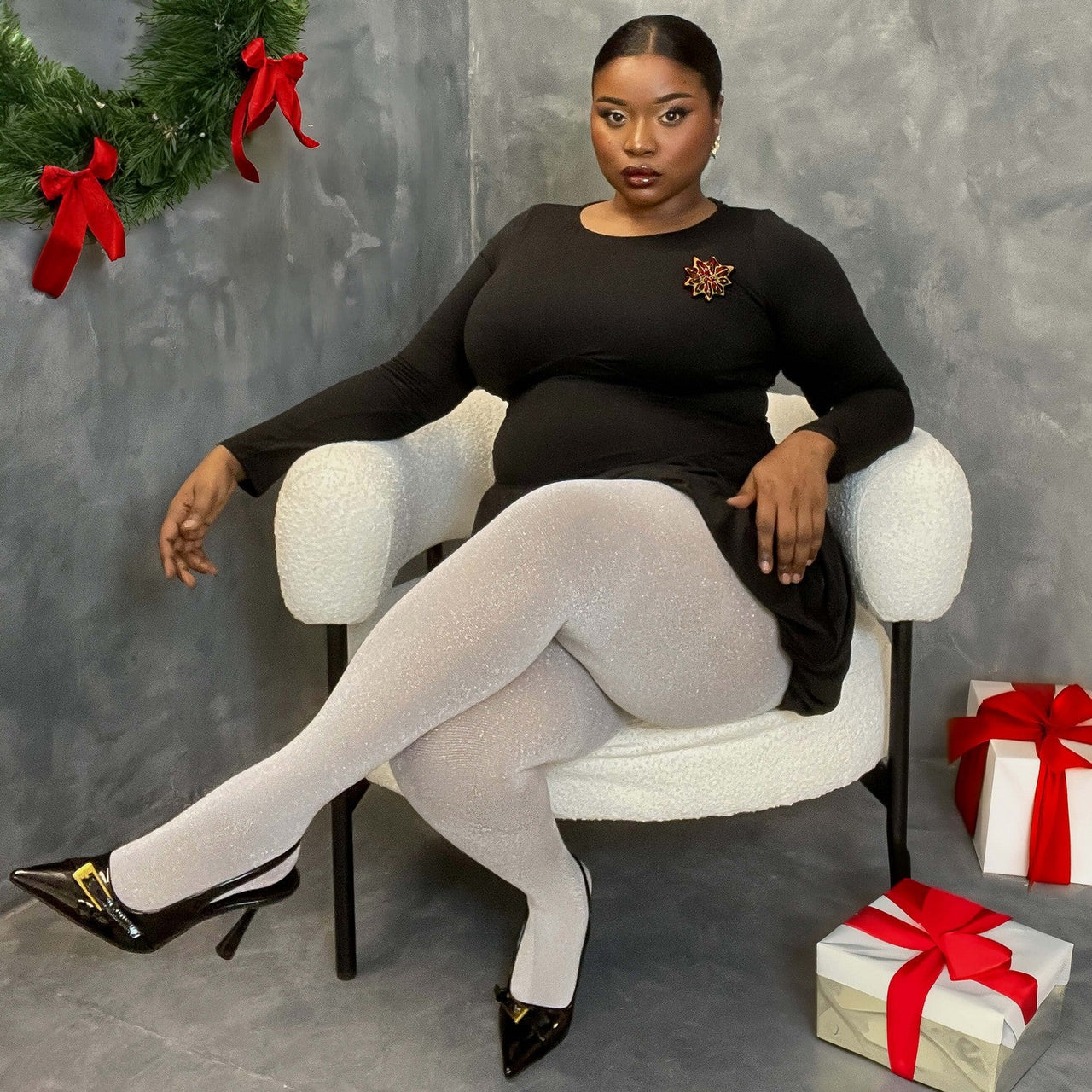 Lux Sparkle Tights - Snowball - Tights & Clothes In Sizes 4-38 - Snag – Snag Australia