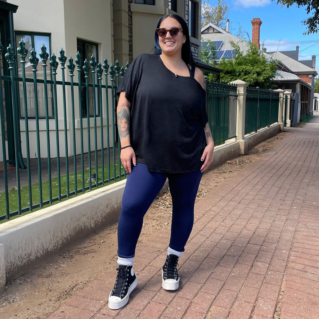 Off The Shoulder T-Shirt - Black - Snag – Snag Australia