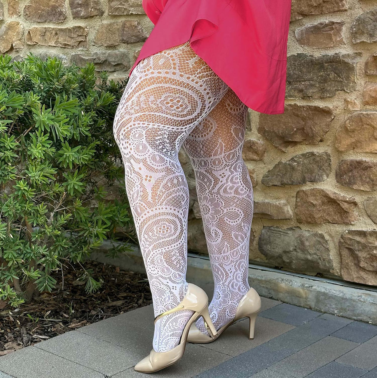Botanical Fishnets - White - Tights & Clothes In Sizes 4-38 - Snag ...