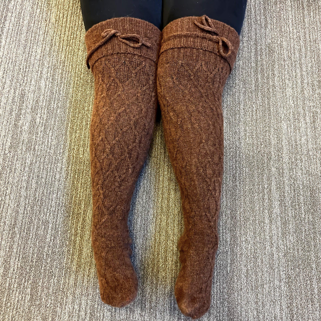 Brown Thigh High Socks - Snag – Snag Australia